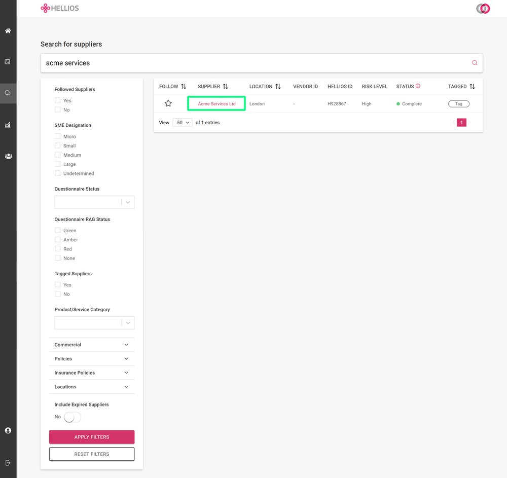 Hellios: FSQS Buyer Help & Support